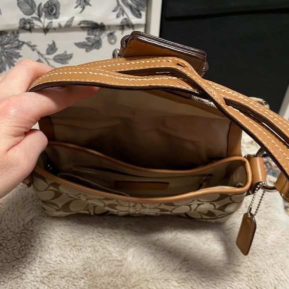 Coach | Bags | Coach Soho Brown Tan Signature Jacquard Purse Shoulder Bag | Poshmark